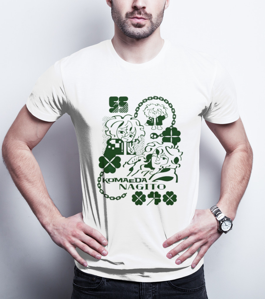 Komaeda Nagito Cute Clover Chain T-Shirt