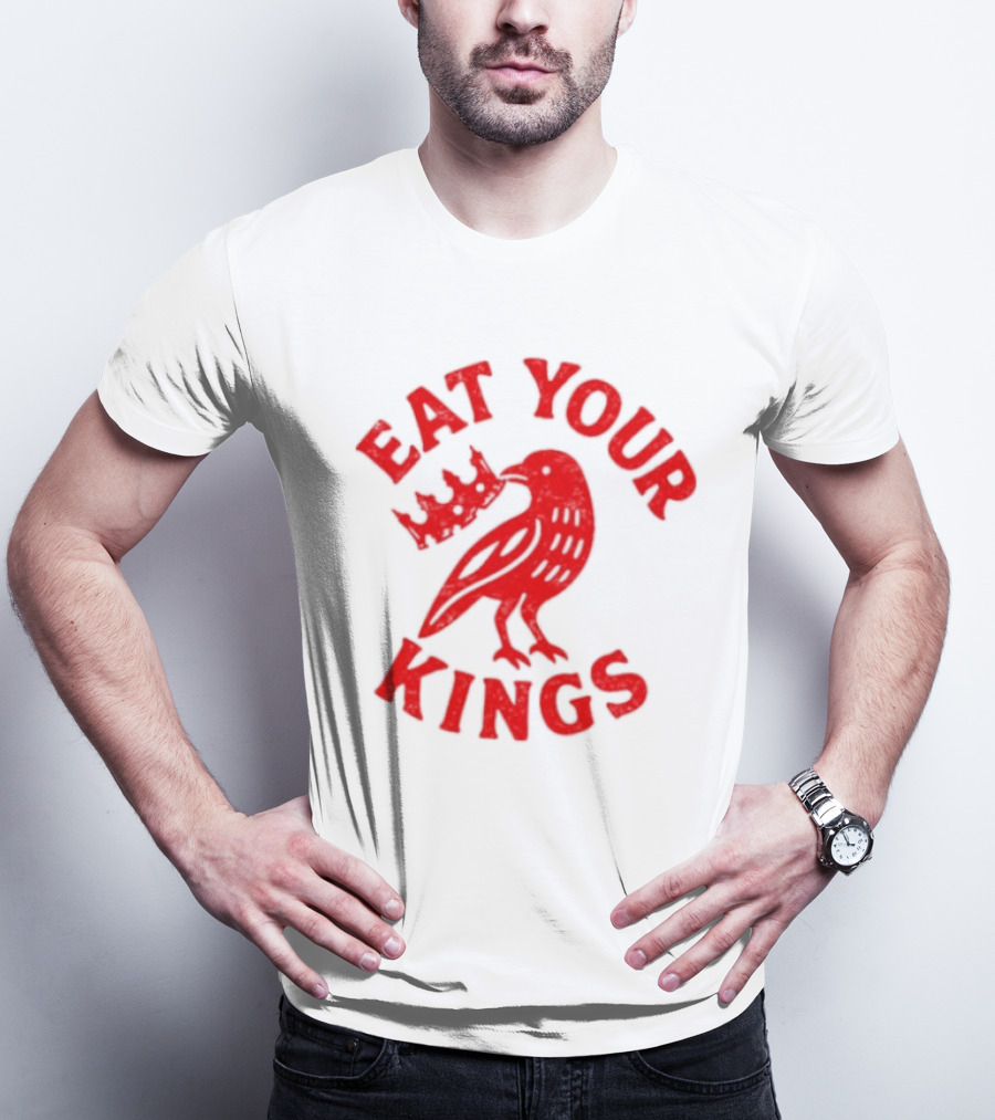 Eat Your Kings Raven With Crown Gothic Crow T-Shirt