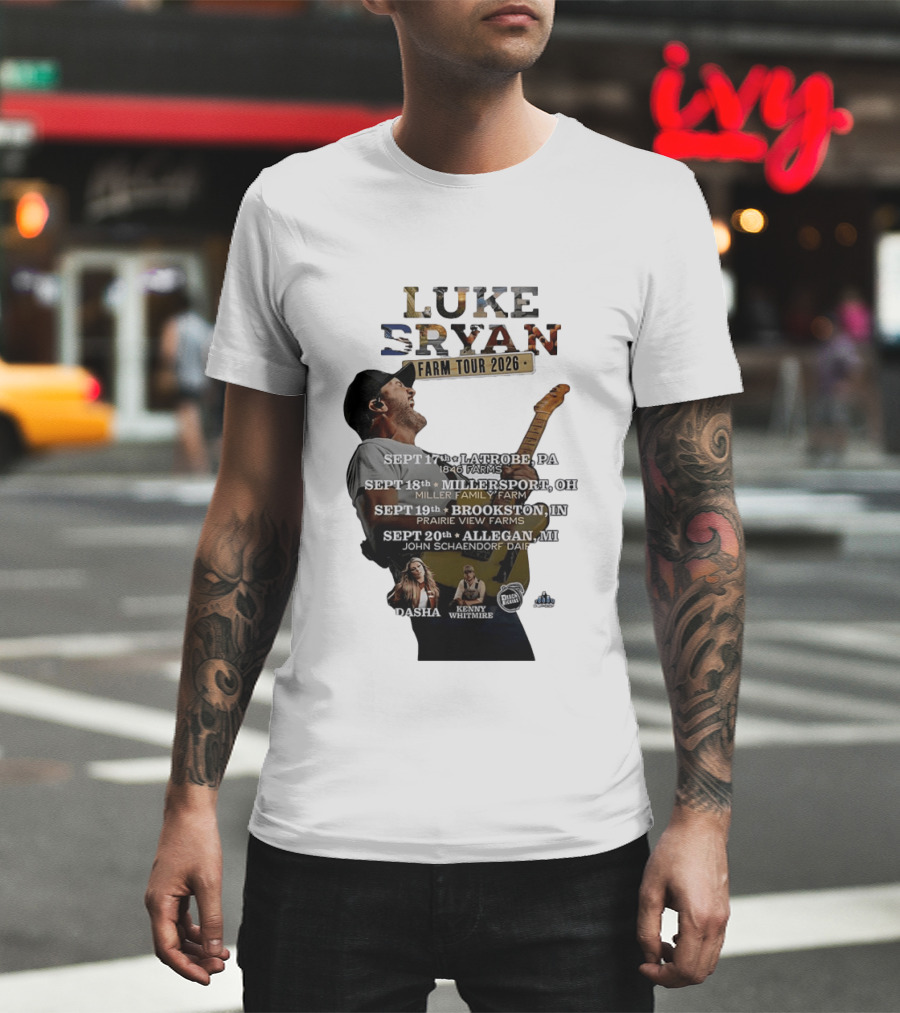 Luke Bryan Farm Tour 2026 Latrobe Millersport Brookston Allegan Dasha Kenny Whitmire T-Shirt