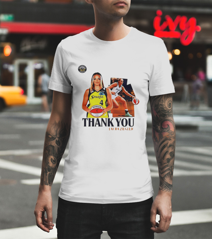 Sparais Laura Ziegler Thank You Basketball #4 Sports T-Shirt