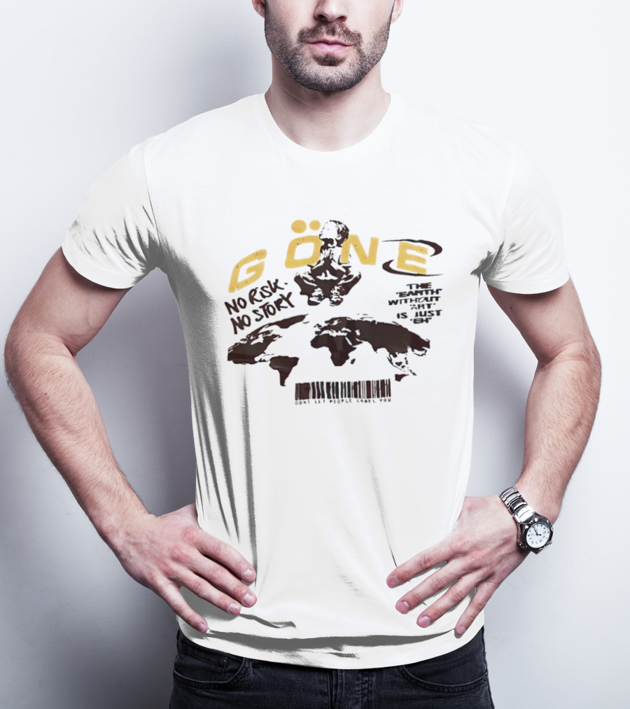 Gone No Risk No Story World Map Adventure T-Shirt