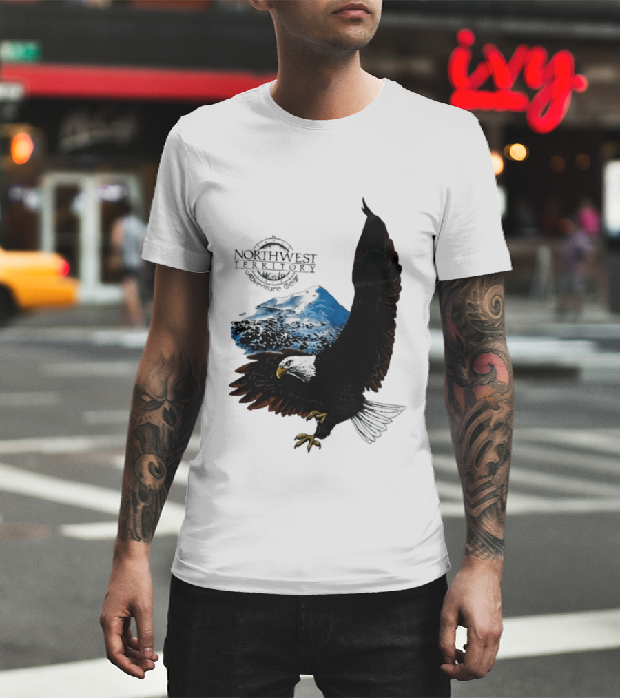 Northwest Territory Adventure Eagle Majestic Mountain Scene T-Shirt