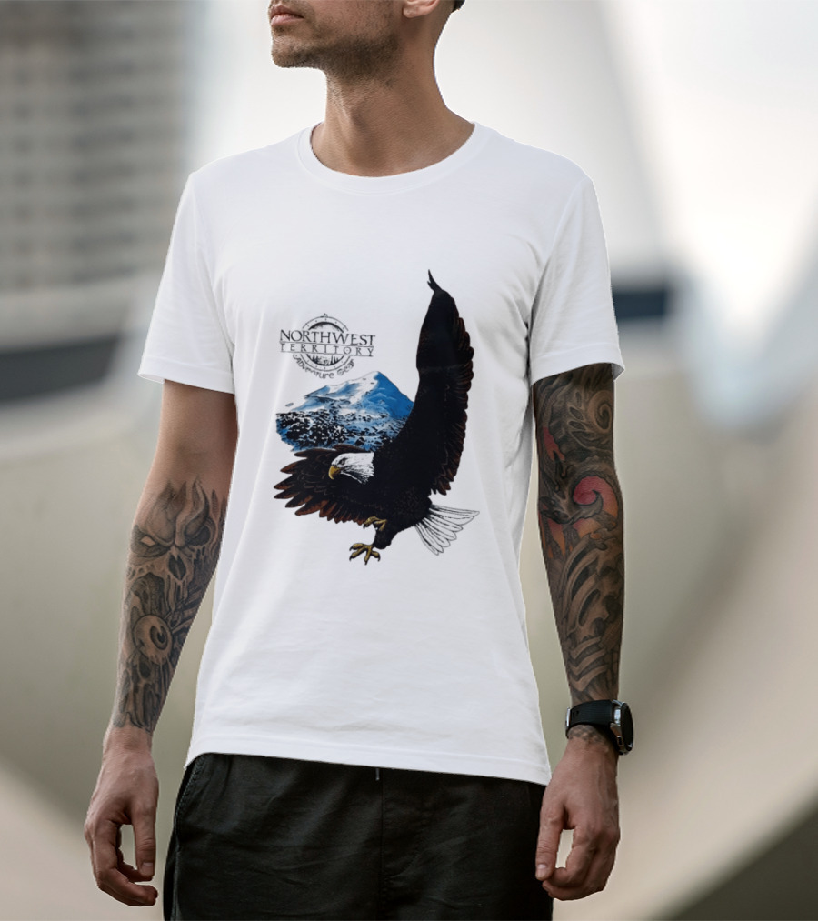 Northwest Territory Adventure Eagle Majestic Mountain Scene T-Shirt