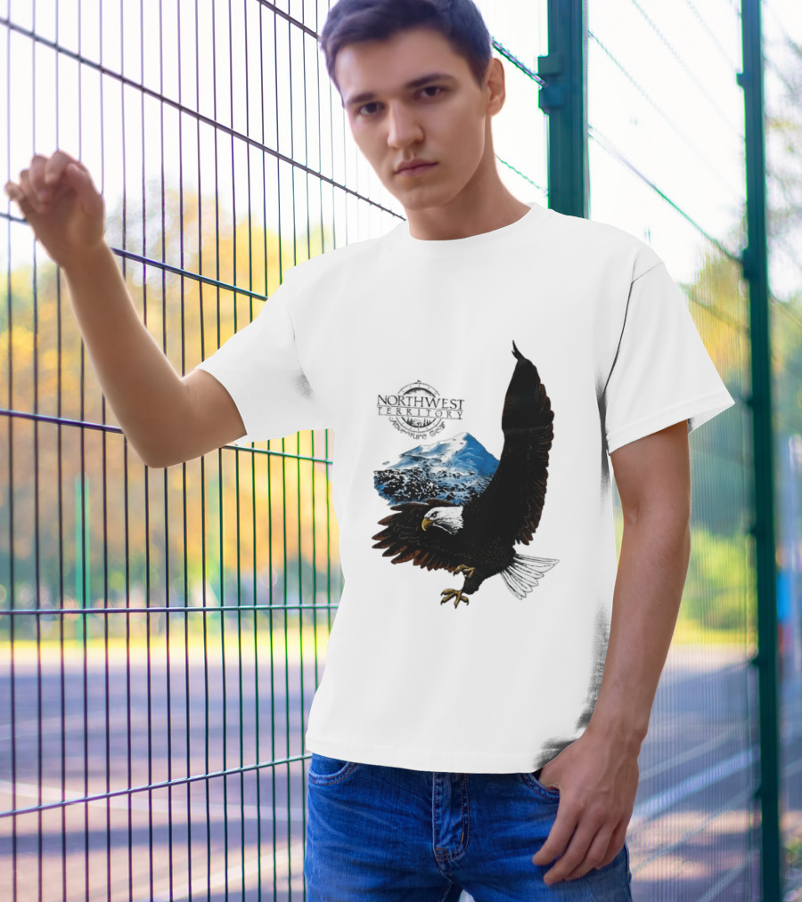 Northwest Territory Adventure Eagle Majestic Mountain Scene T-Shirt