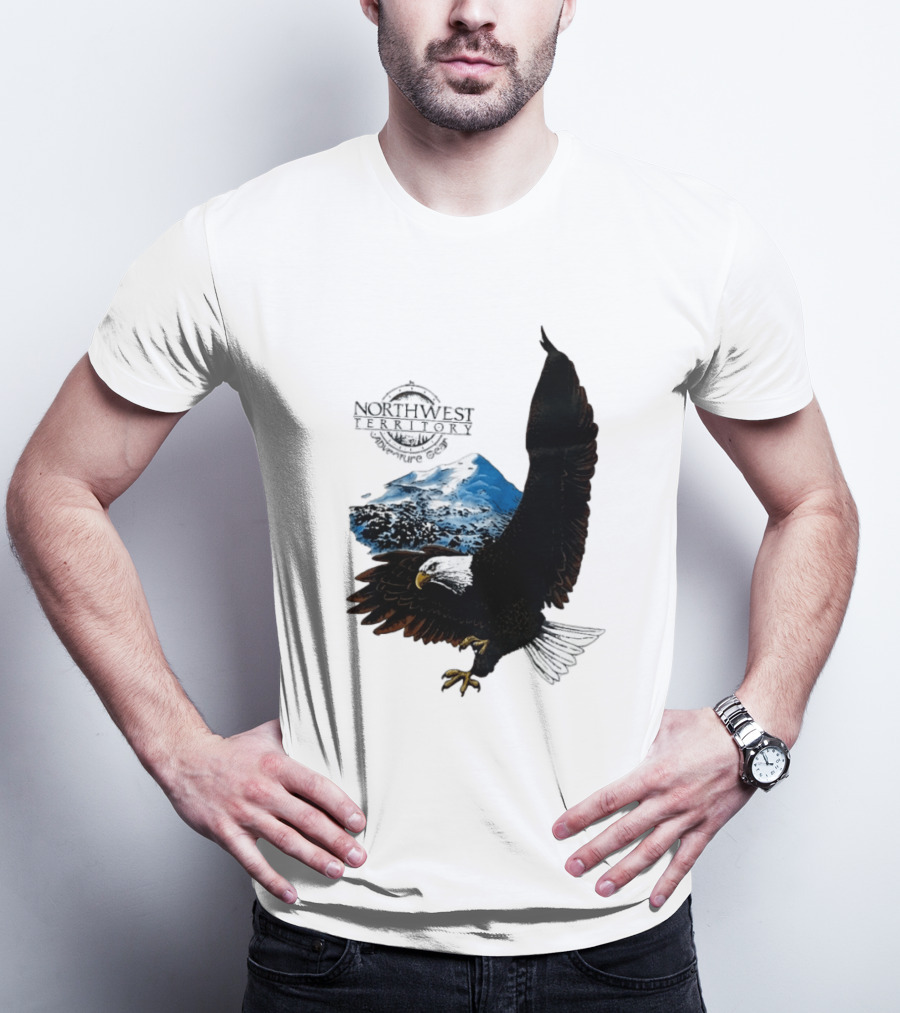 Northwest Territory Adventure Eagle Majestic Mountain Scene T-Shirt