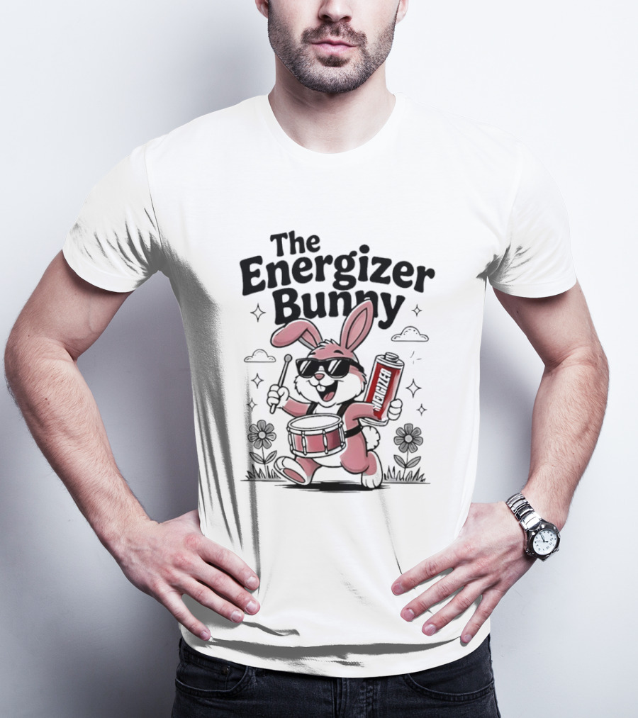 The Energizer Bunny Drumming With Battery T-Shirt