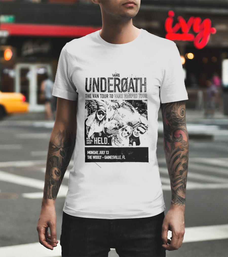 Underoath The Van Tour To 2026 Warped Tour Monday July 13 The Wooly Gainesville FL T-Shirt