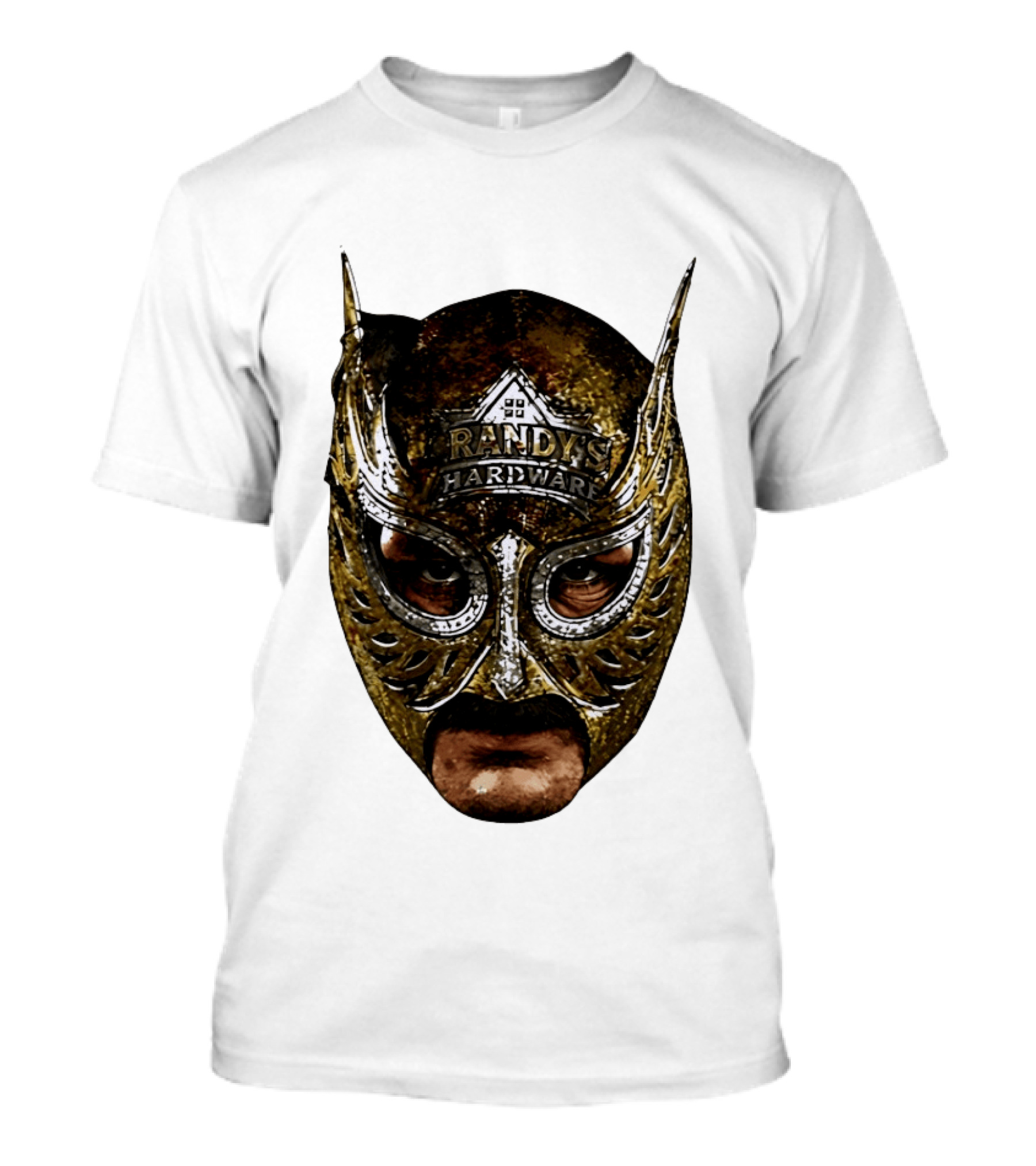 Randy's Hardware Luchador Mask Metallic Gold T-Shirt