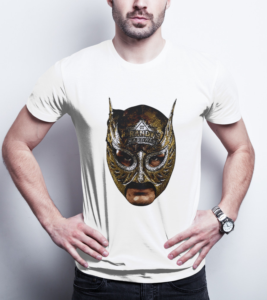 Randy's Hardware Luchador Mask Metallic Gold T-Shirt