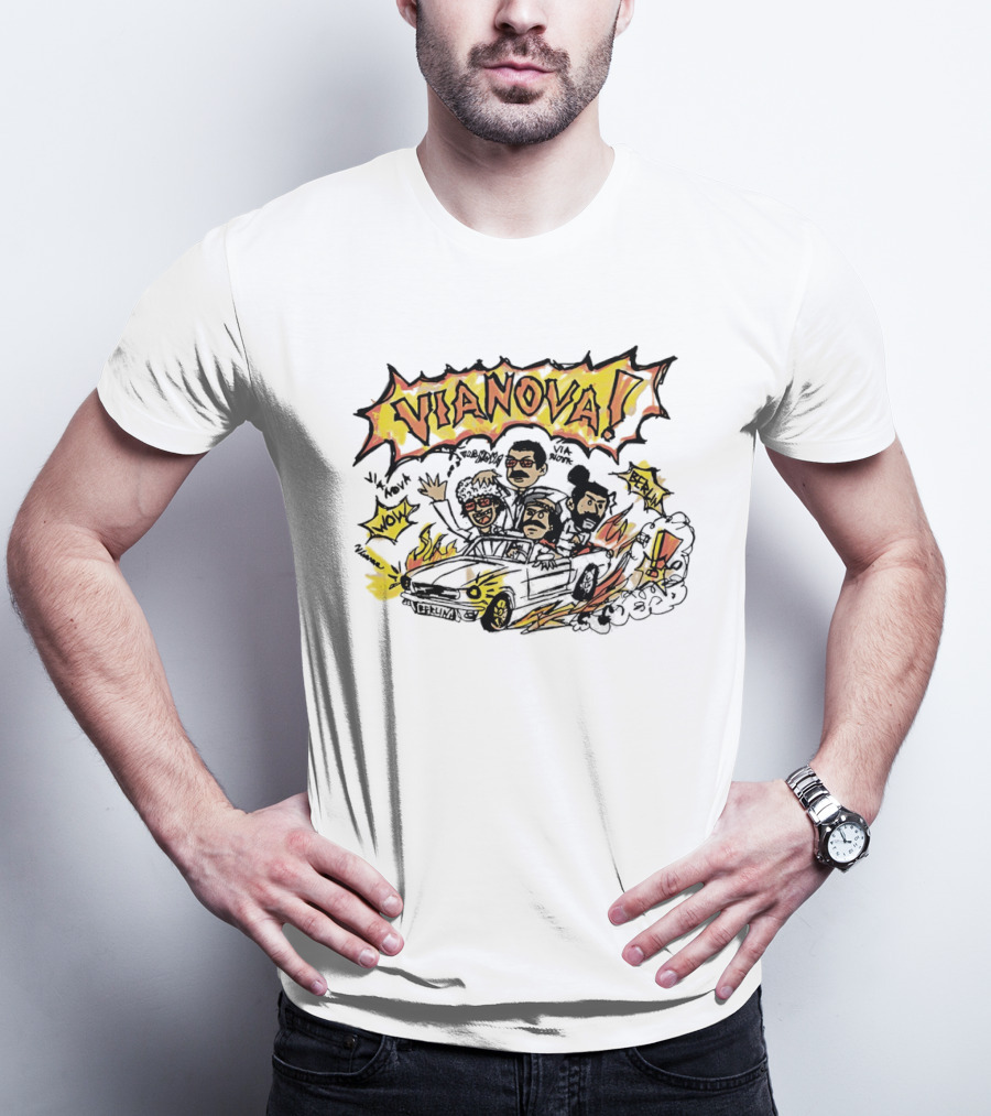 Vianova Cartoon Car Chase Group Friends Comic Wow Berlin T-Shirt