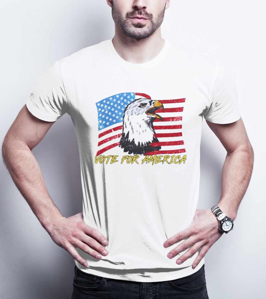Vote For America Bald Eagle American Flag Stars And Stripes T-Shirt