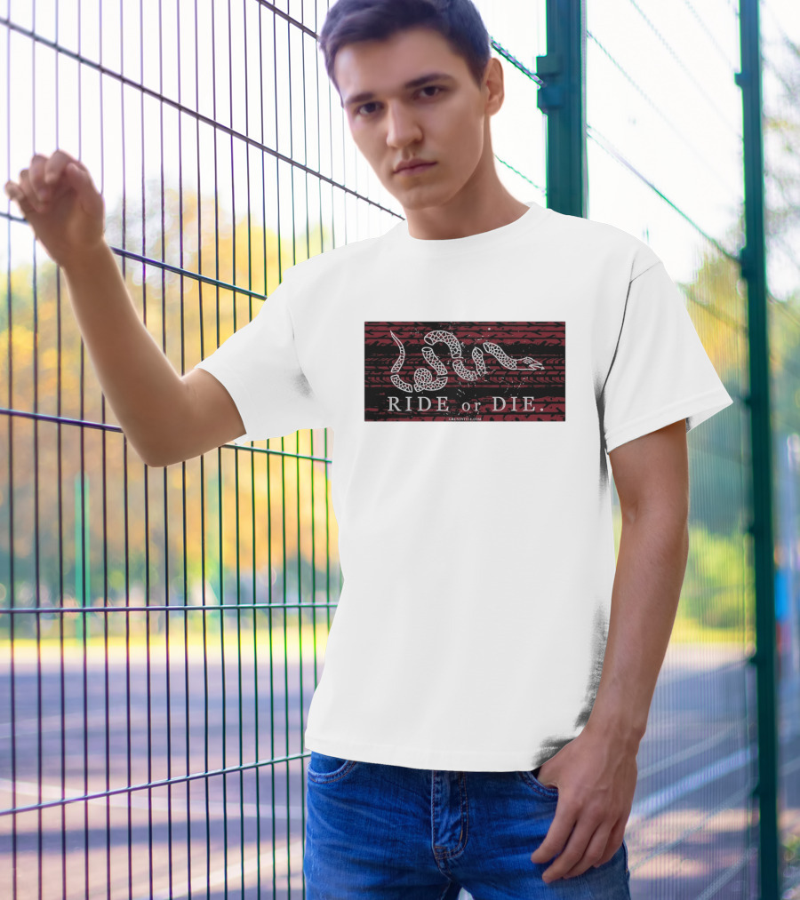 Ride Or Die Coiled Snake Tire Tread Grunt T-Shirt