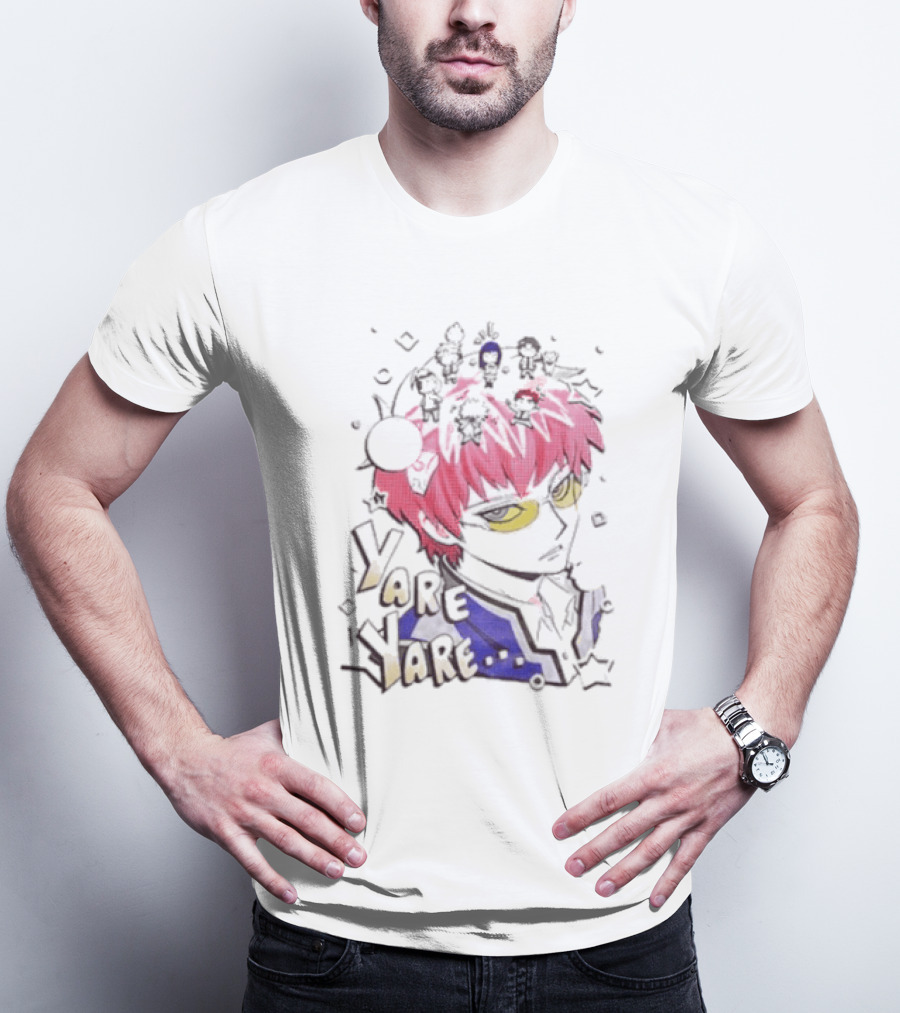 Yare Yare Saiki Kusuo The Disastrous Life Of Saiki K Anime Character Pink Hair Psykickers T-Shirt