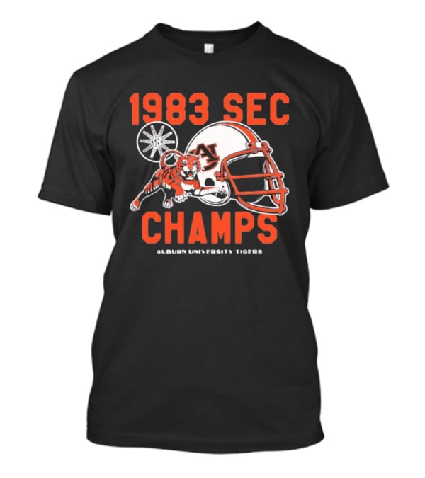 Auburn University Tigers 1983 SEC Champs Tiger Football Helmet T-Shirt
