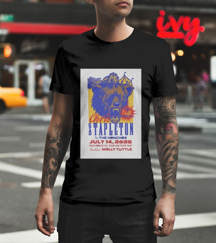 Chris Stapleton Live Concert Paso Robles CA July 14 2026 Featuring The Honchos Special Guest Molly Tuttle T-Shirt