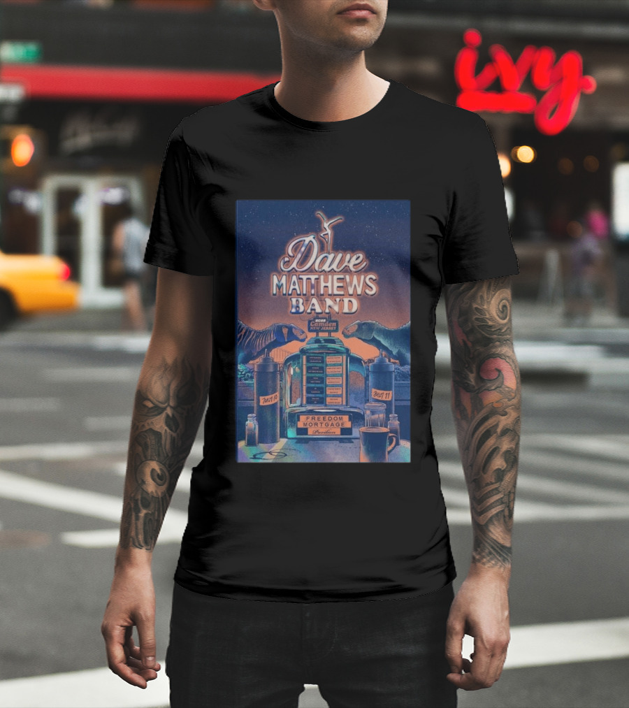 Dave Matthews Band Camden New Jersey July 10 And 11 2026 Freedom Mortgage Pavilion T-Shirt