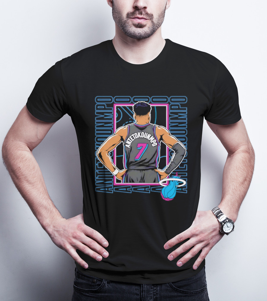 Antetokounmpo Miami Heat Vice Heat 7 Basketball T-Shirt
