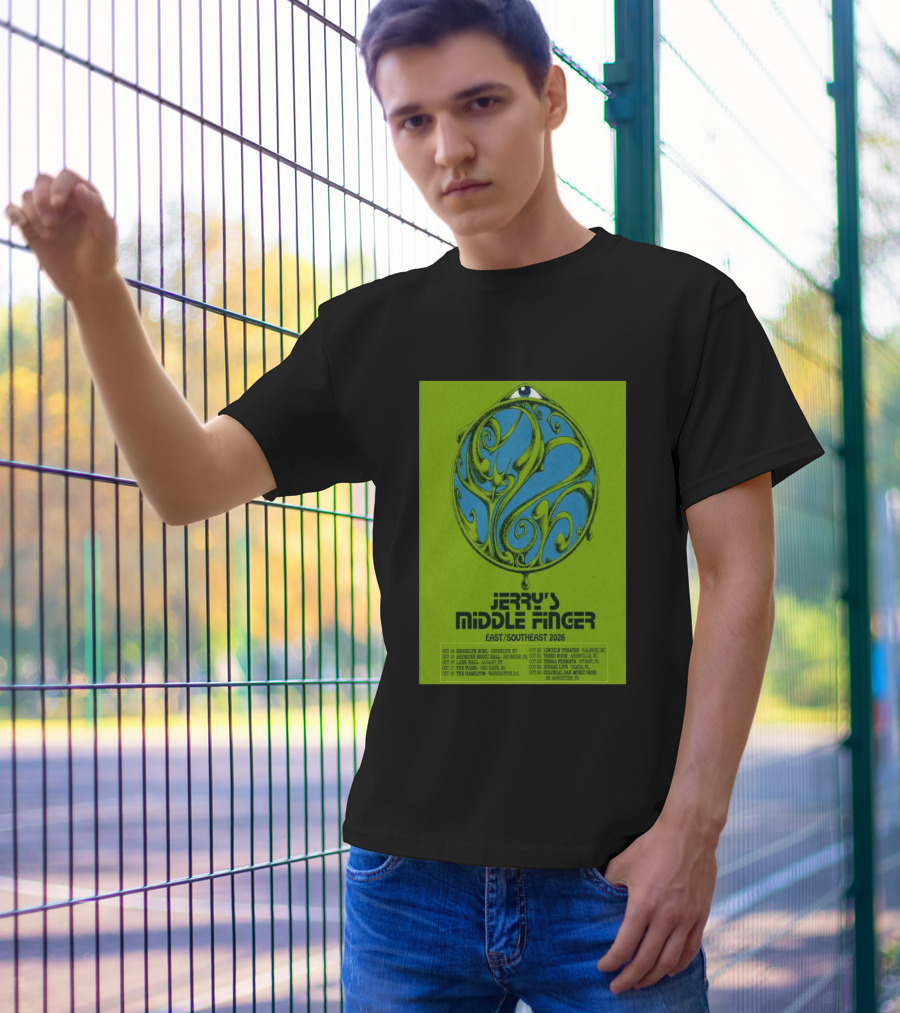 Jerry's Middle Finger East Southeast 2026 Tour Dates With Artistic Eye T-Shirt