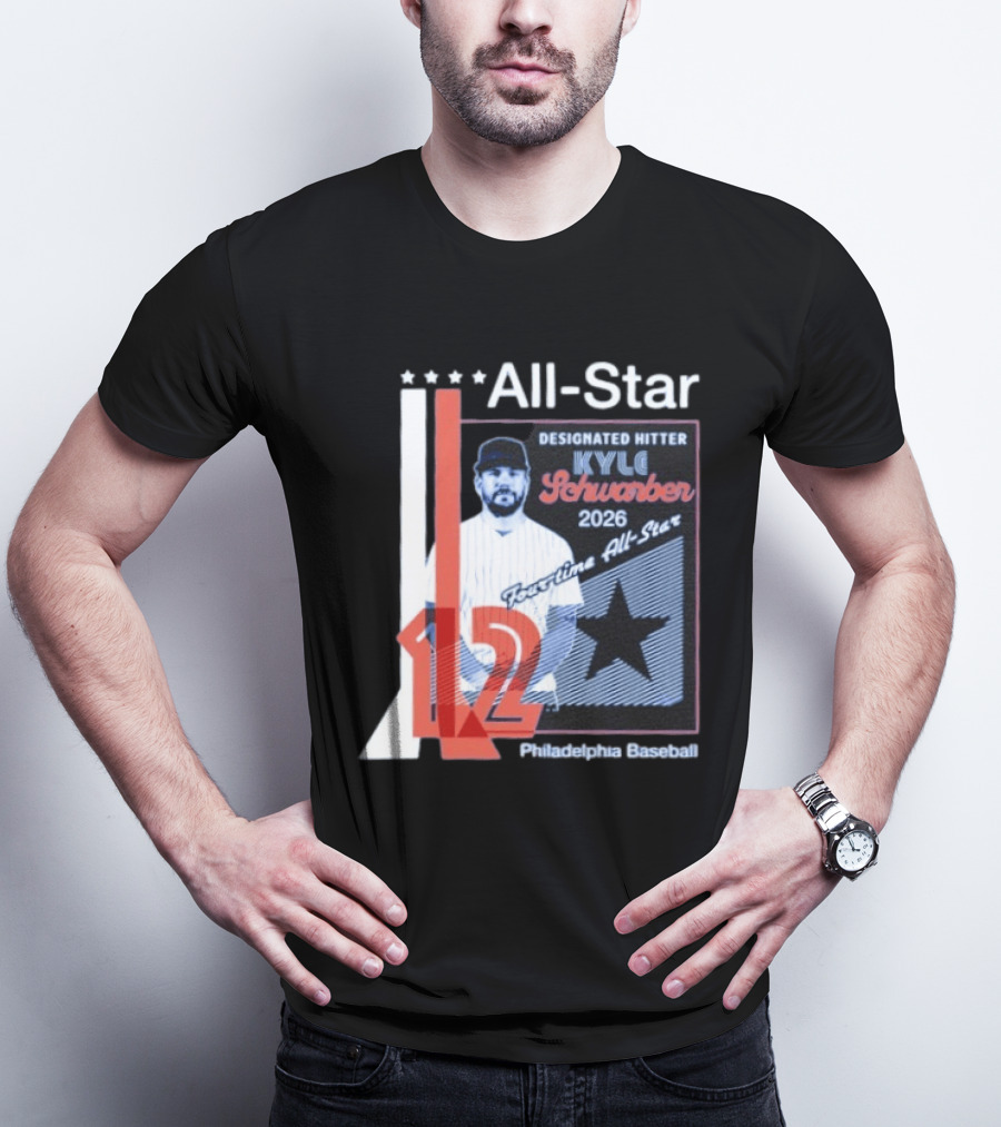 Philadelphia Baseball Designated Hitter Kyle Schwarber 2026 Four Time All Star No 12 T-Shirt