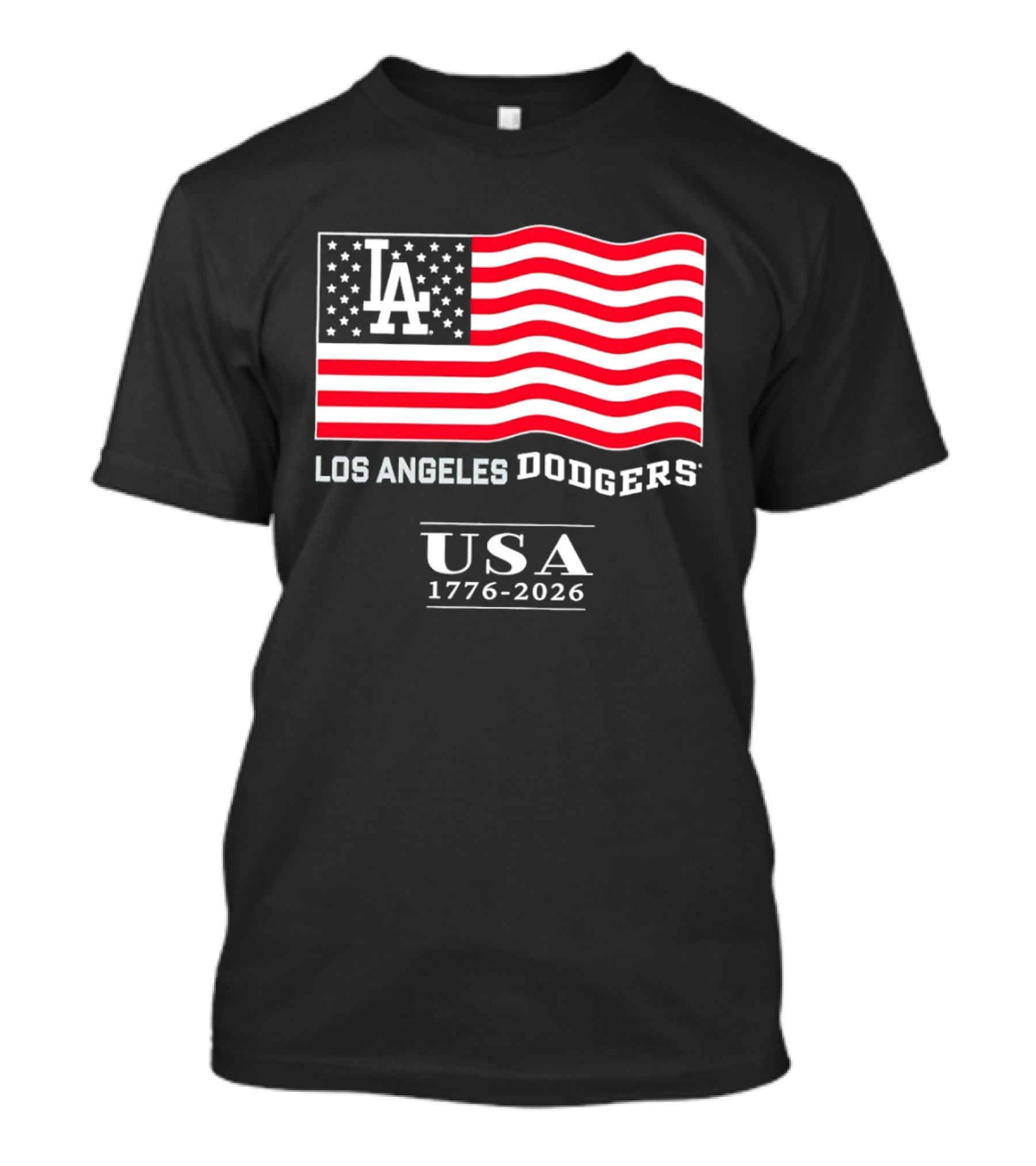Los Angeles Dodgers USA Flag 1776 2026 T-Shirt