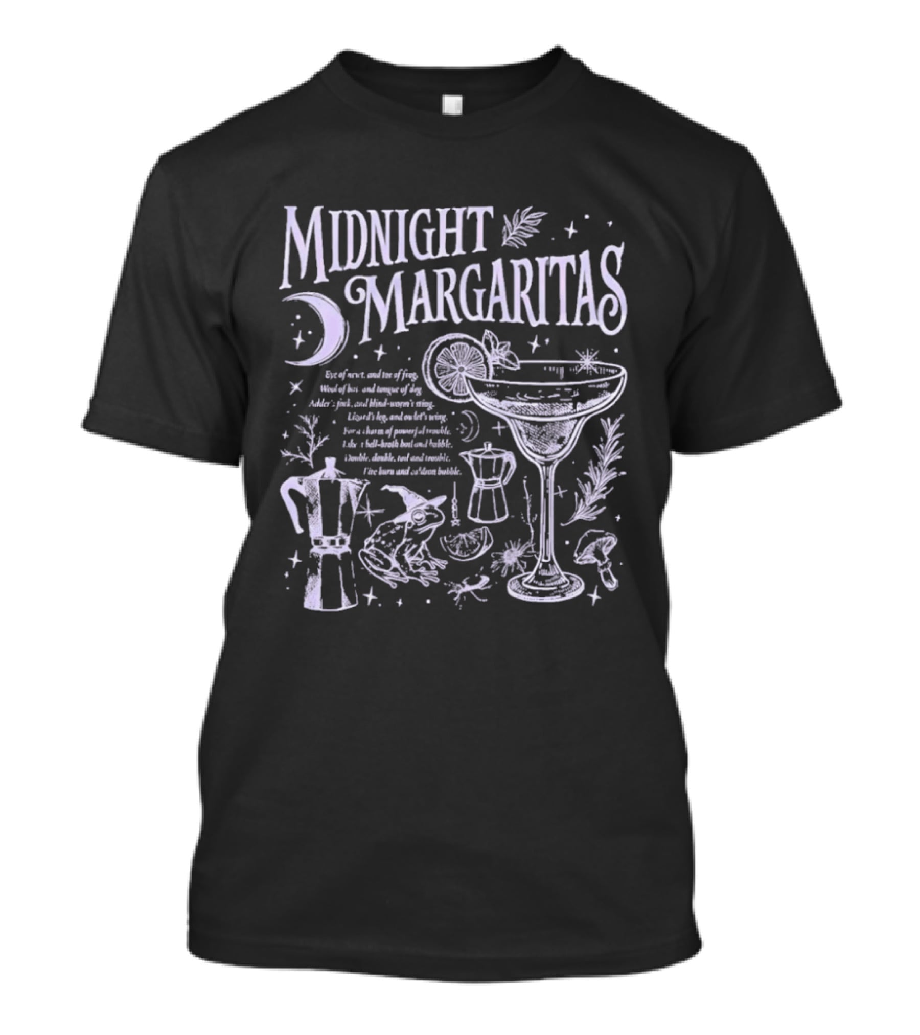 Midnight Margaritas Moon And Witchy Spooky Season Cauldron T-Shirt