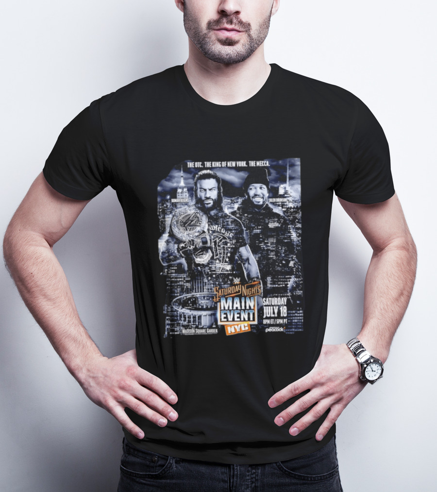 Roman Reigns Jalen Brunson WWE Saturday Night's Main Event Madison Square Garden NYC July 18 T-Shirt