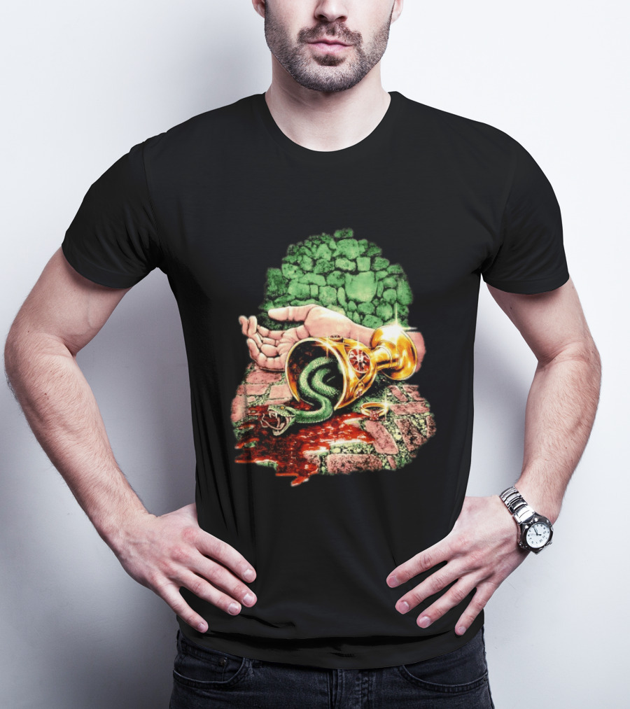Enchanted Serpent With Golden Chalice And Ring Fantasy T-Shirt