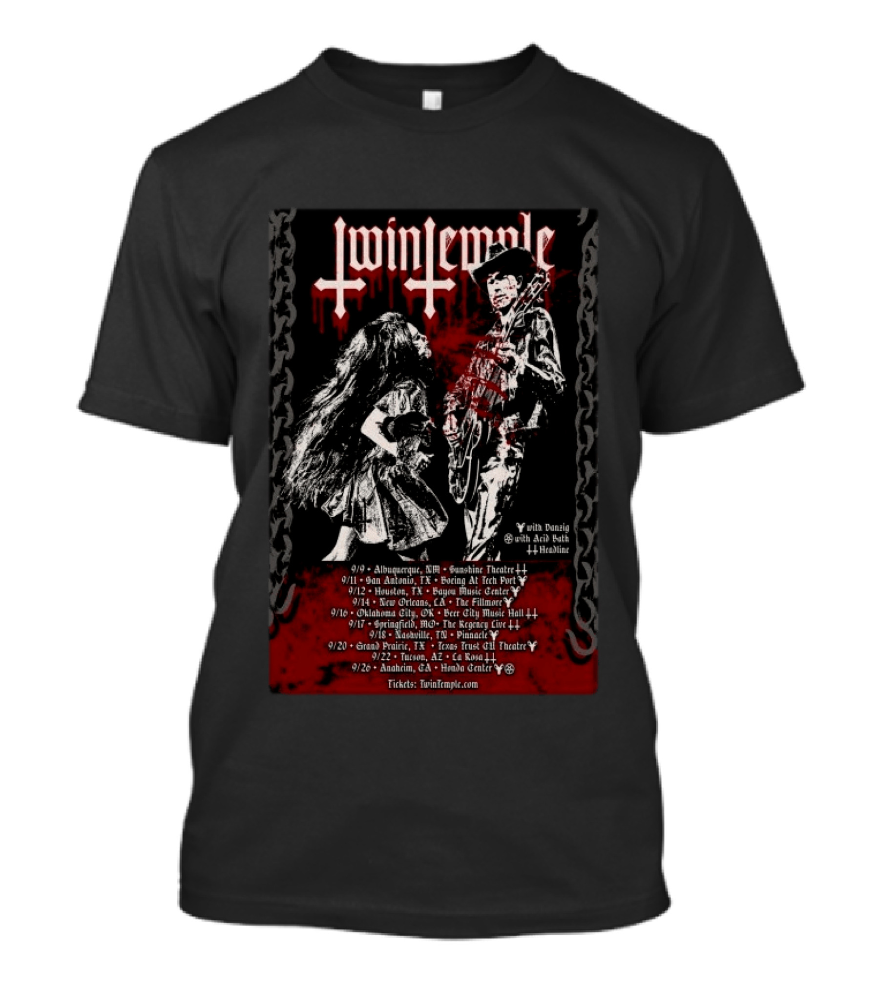 Twin Temple Tour 2026 Dates With Special Guests Locations And Headline Shows T-Shirt