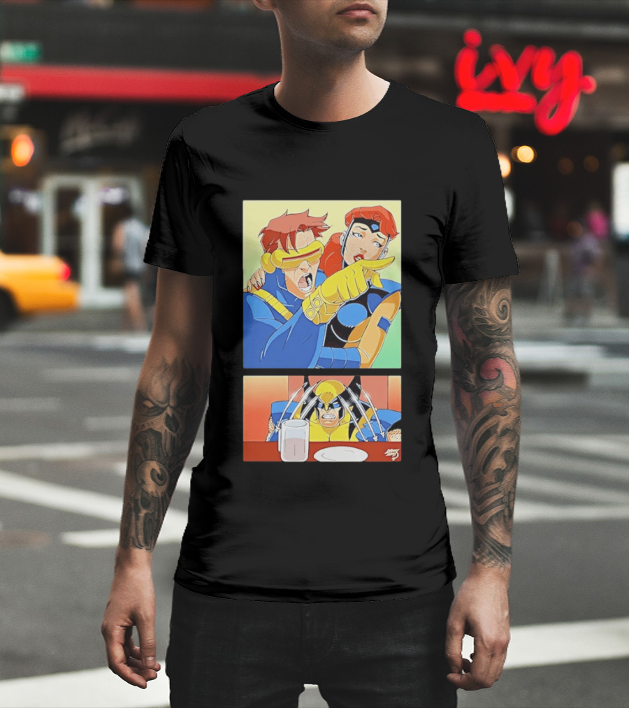 Wolverine Cyclops Jean Grey X Men Meme Classic Comic Panel T-Shirt