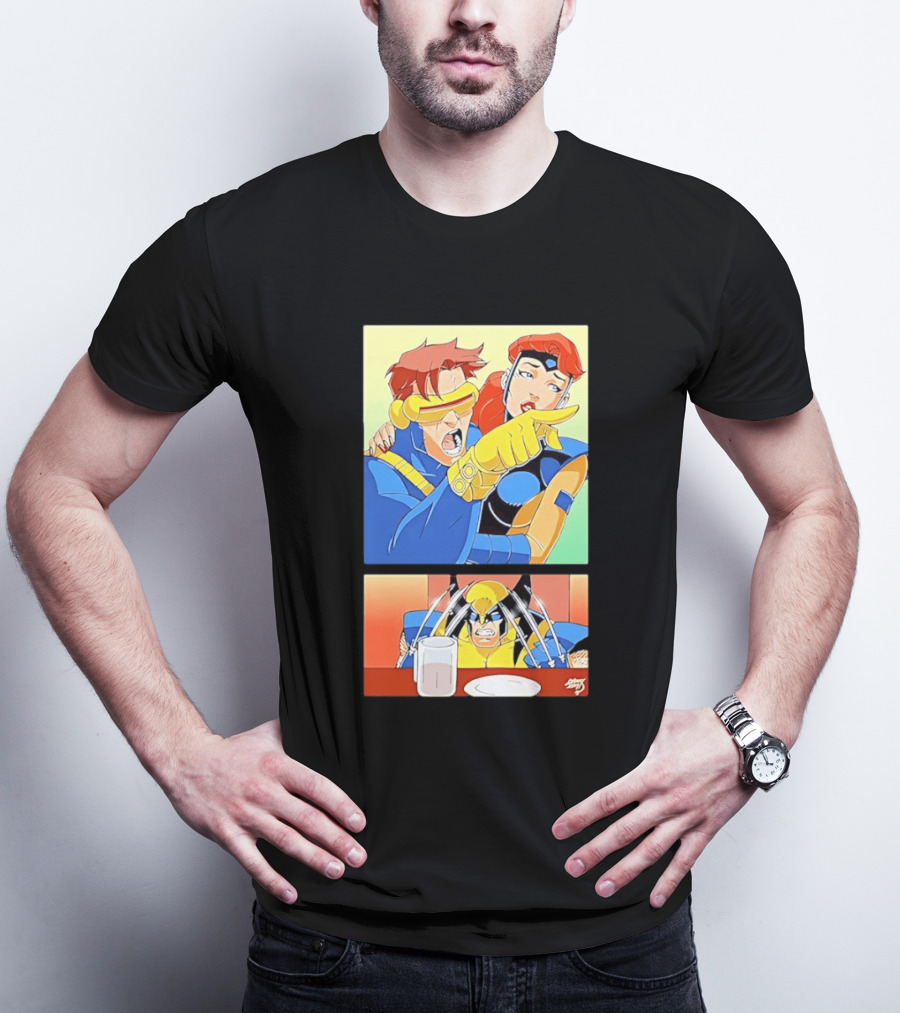 Wolverine Cyclops Jean Grey X Men Meme Classic Comic Panel T-Shirt