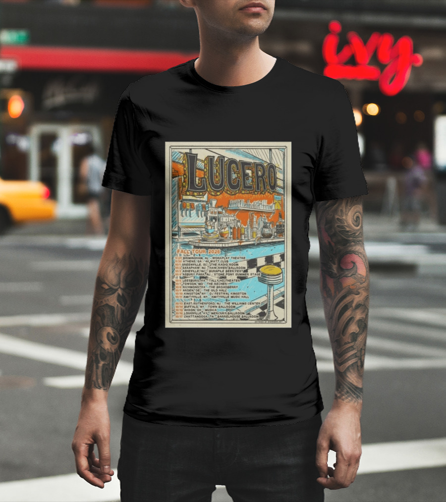 LUCERO Fall Tour 2026 Concert Dates And Venues T-Shirt