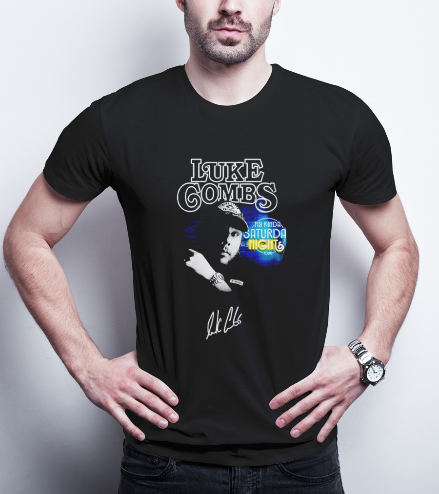 Luke Combs My Kinda Saturday Night Tour Signature Hat T-Shirt