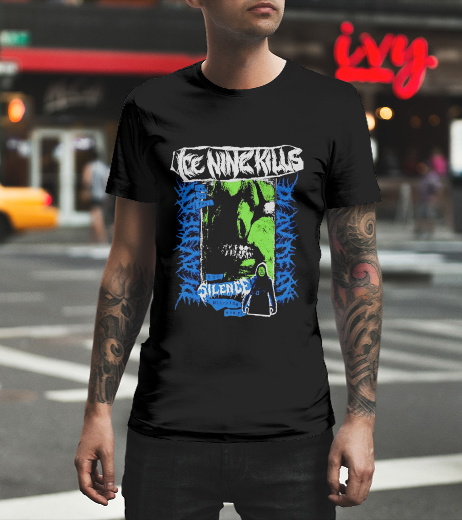 Ice Nine Kills Can You Feel The Silence Slipping Away Horror Themed Psychedelic T-Shirt