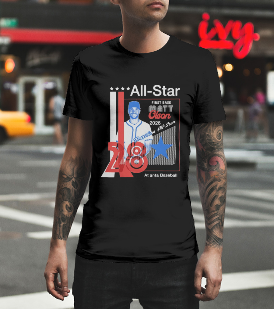 Matt Olson 2026 Four Time All Star Atlanta Baseball 28 First Base T-Shirt