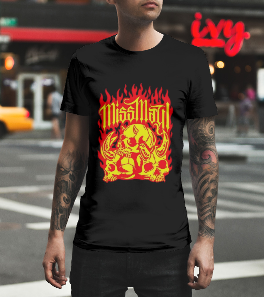 Miss May I Flaming Skulls Fire Metalcore Band T-Shirt