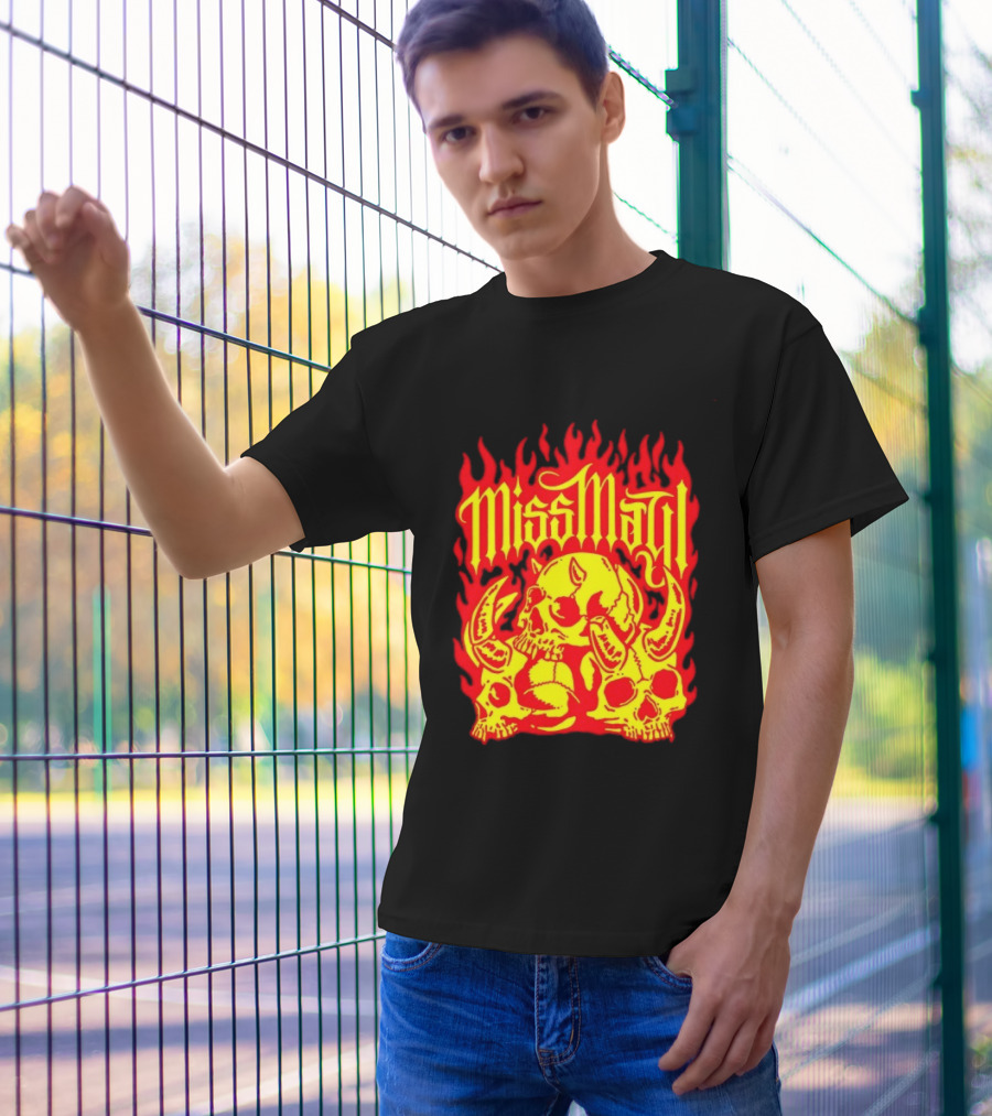 Miss May I Flaming Skulls Fire Metalcore Band T-Shirt