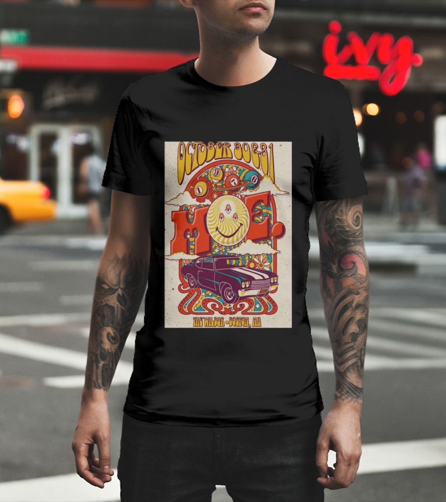 Moe October 30 31 The Wilbur Boston MA Psychedelic Eye Smile 2026 Vintage Car T-Shirt