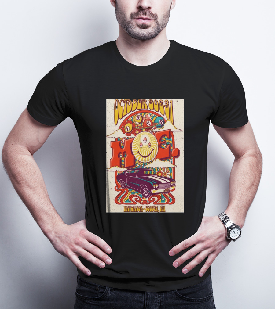 Moe October 30 31 The Wilbur Boston MA Psychedelic Eye Smile 2026 Vintage Car T-Shirt
