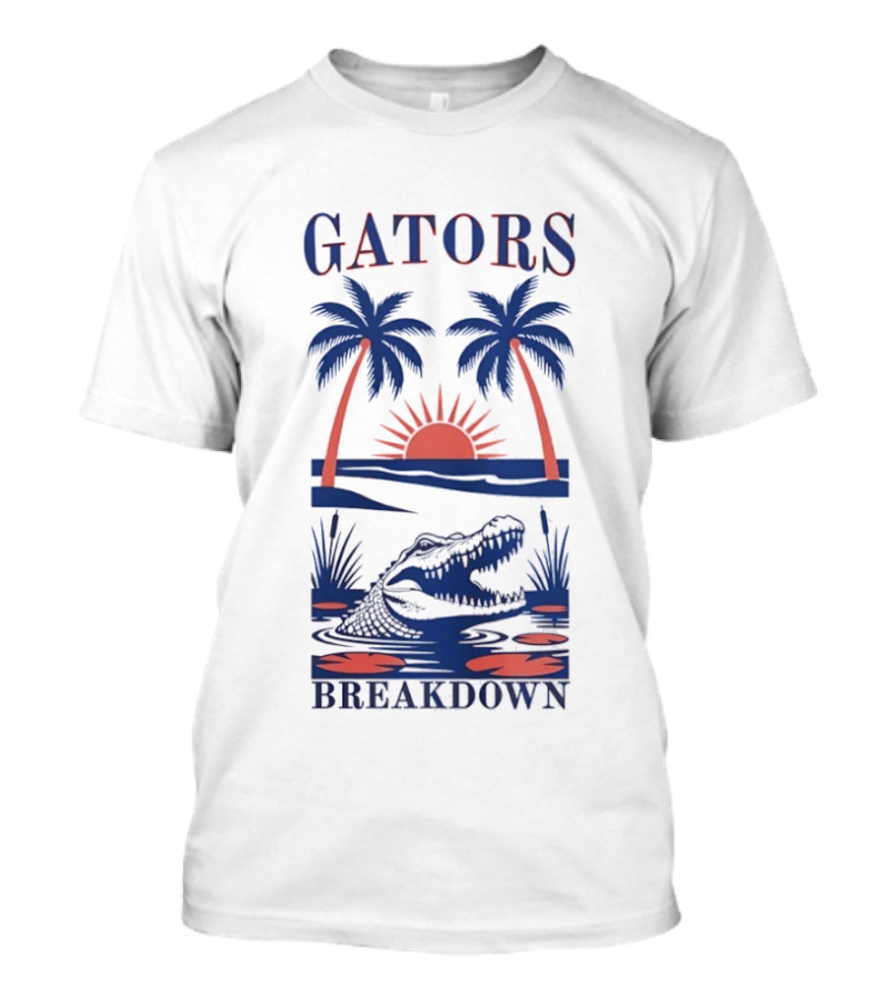 Florida Gators Tropical Sunset Alligator Breakdown Palms T-Shirt