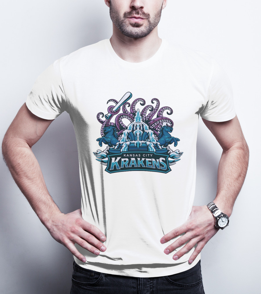 Kansas City Krakens Fountain Octopus Horses Sports Team T-Shirt