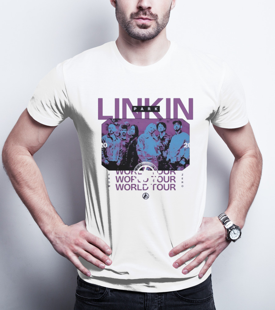 Linkin Park World Tour 2026 Purple Blue Duotone T-Shirt