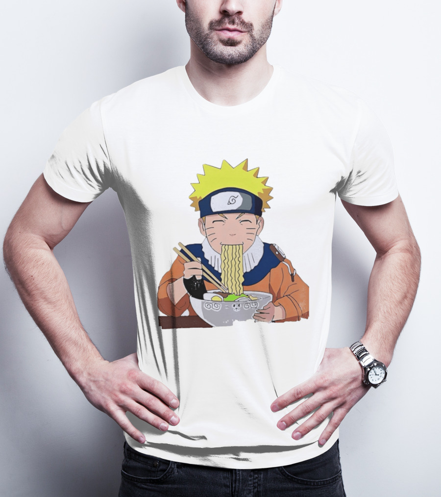 Naruto Uzumaki Ramen Eating Scene Anime Manga Character Popular T-Shirt