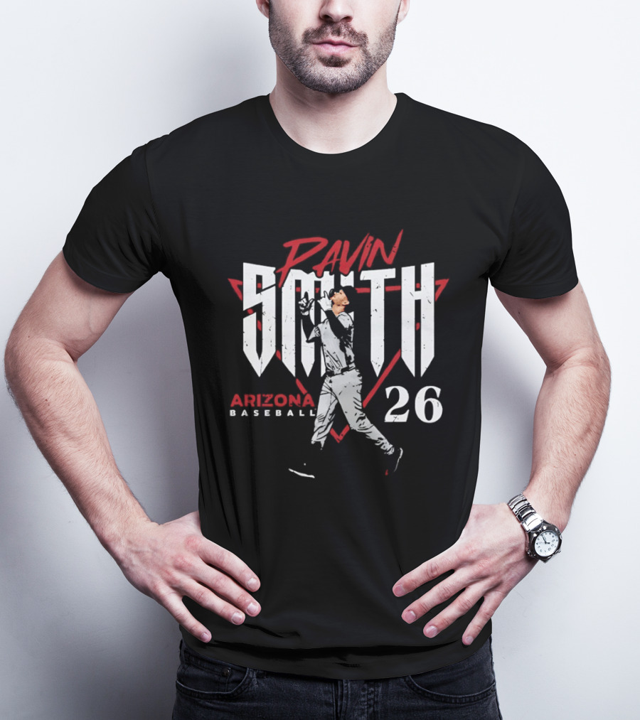 Pavin Smith Arizona Baseball 26 Distressed Sportswear T-Shirt