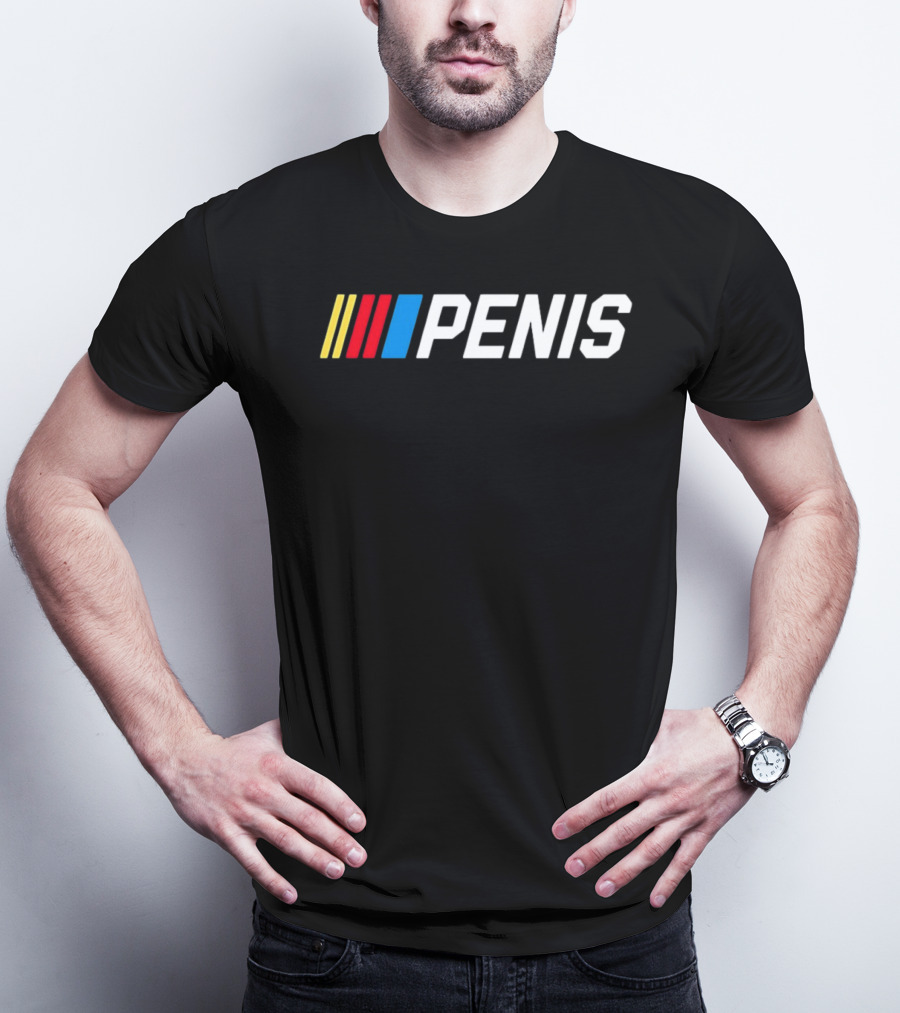 Penis NASCAR Racing With Iconic Striped T-Shirt