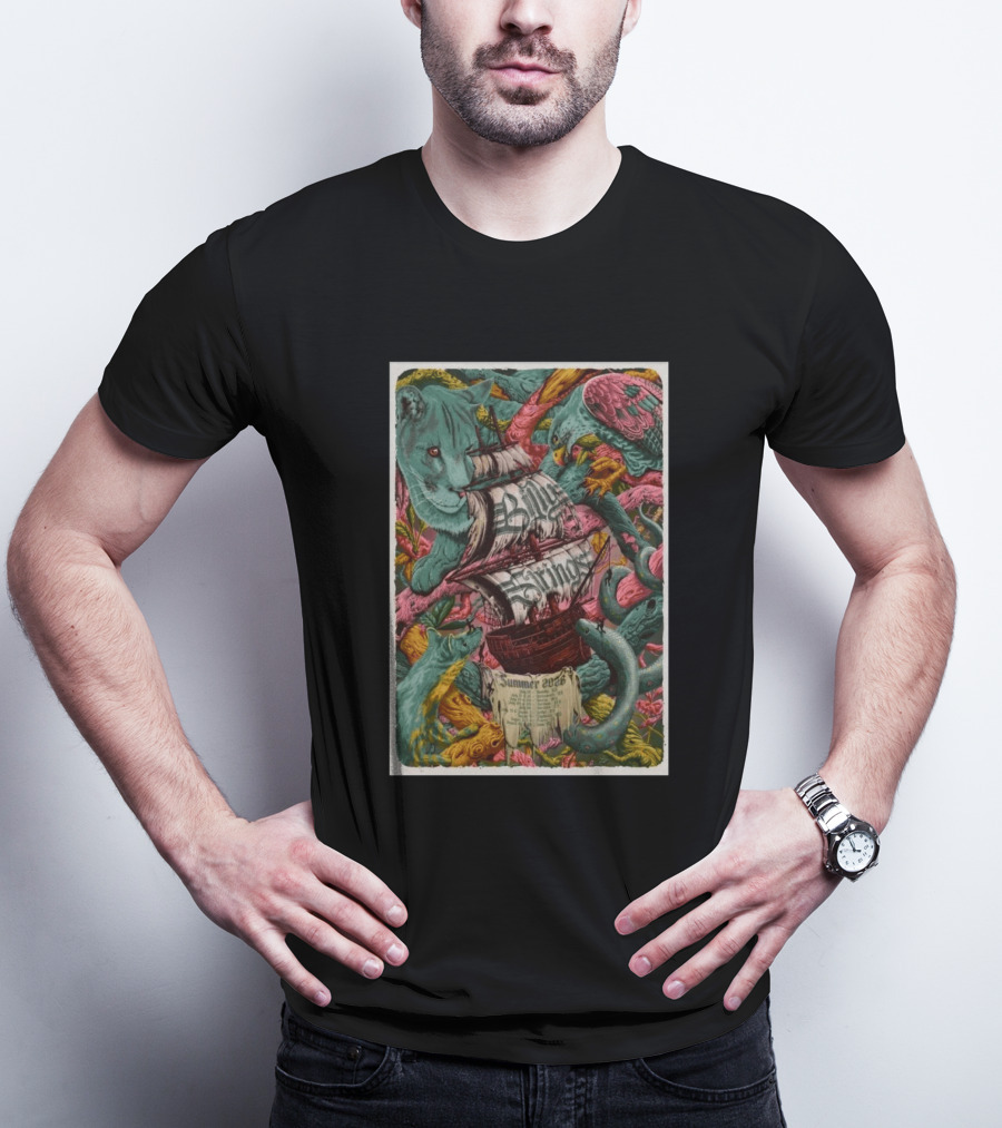 Billy Strings 2026 Summer Tour With Artistic Nature And Ship T-Shirt
