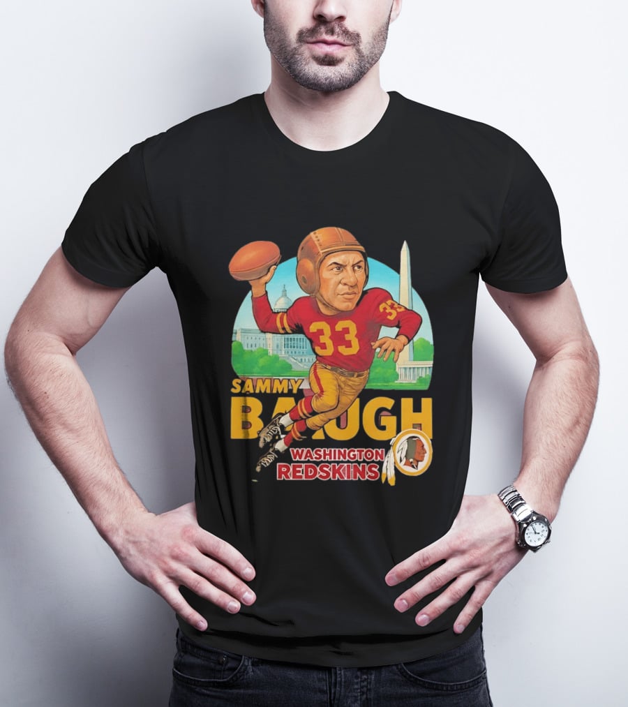 Sammy Baugh Washington Redskins Caricature Number 33 Football Legend T-Shirt