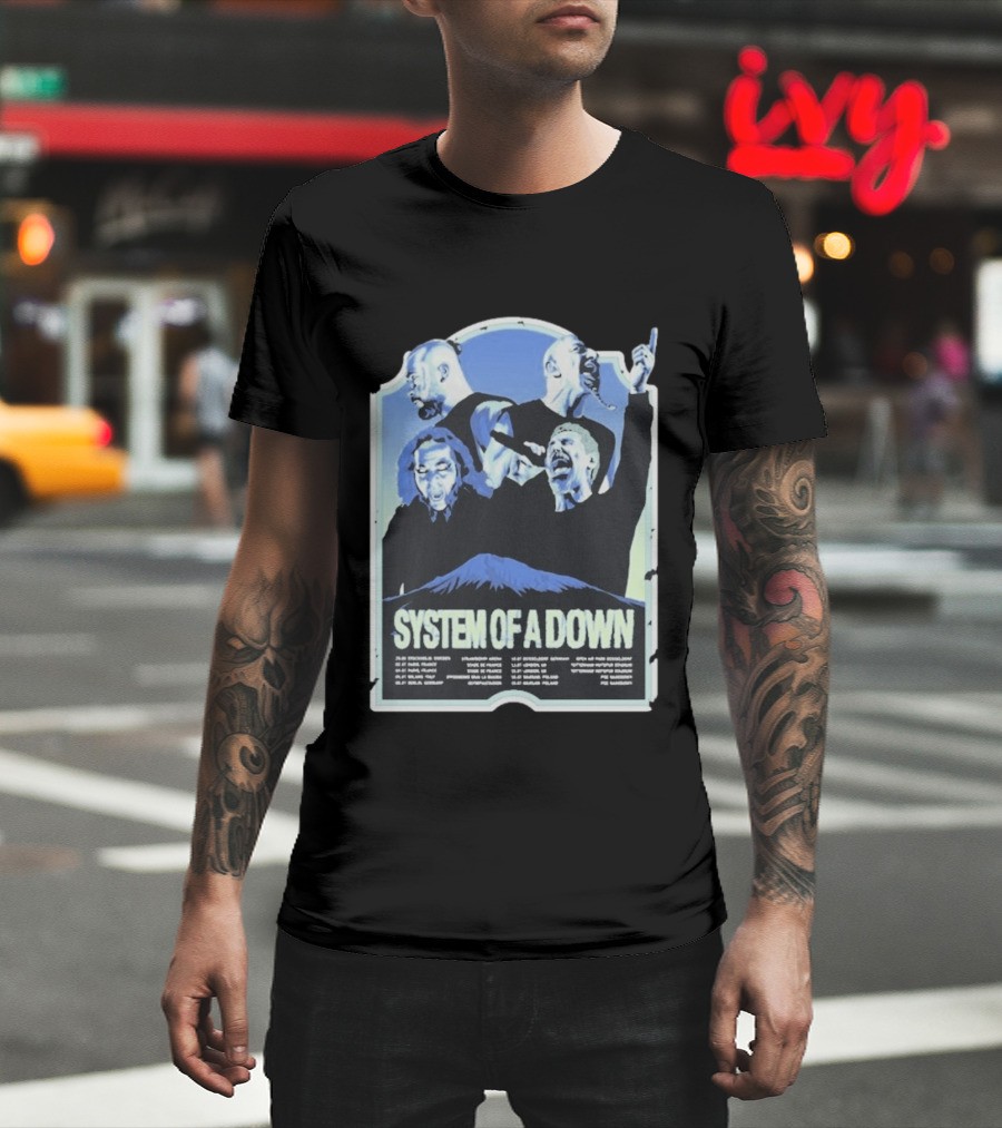 System Of A Down European Tour 2026 Dates Concert Band Members Mount Ararat T-Shirt