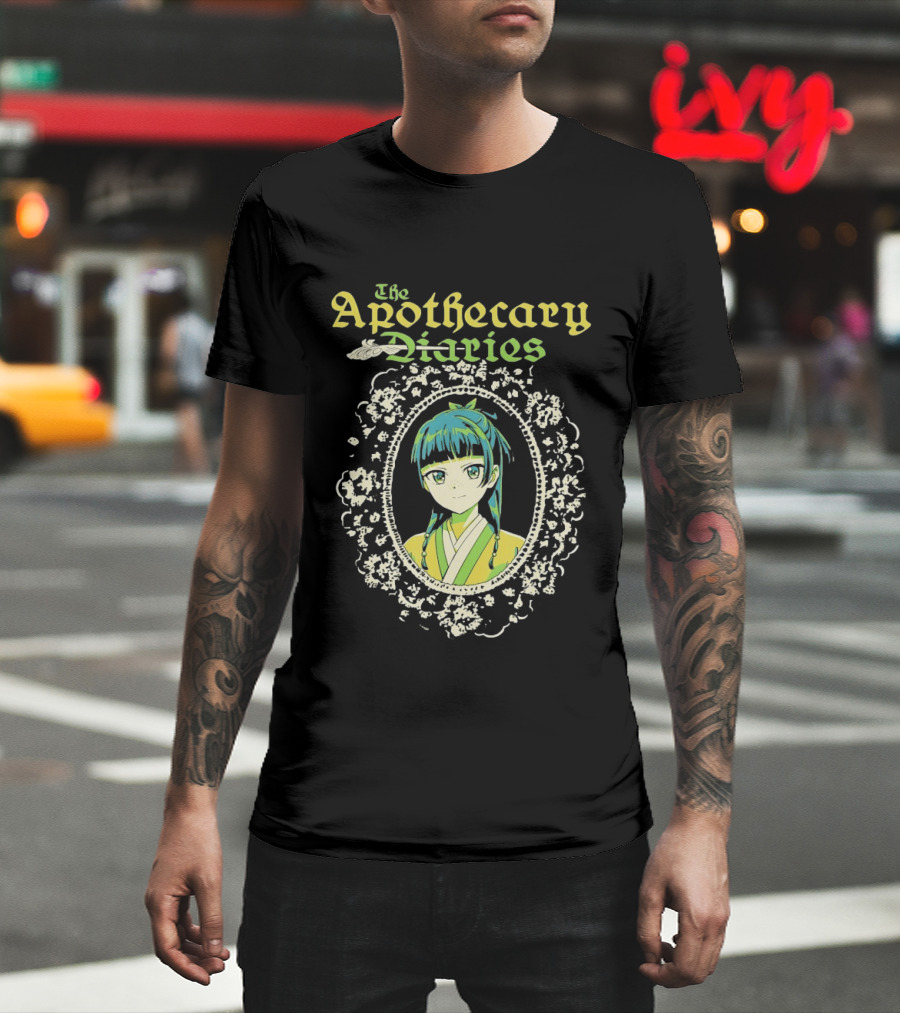 The Apothecary Diaries Anime Girl Framed Floral Lace Border T-Shirt