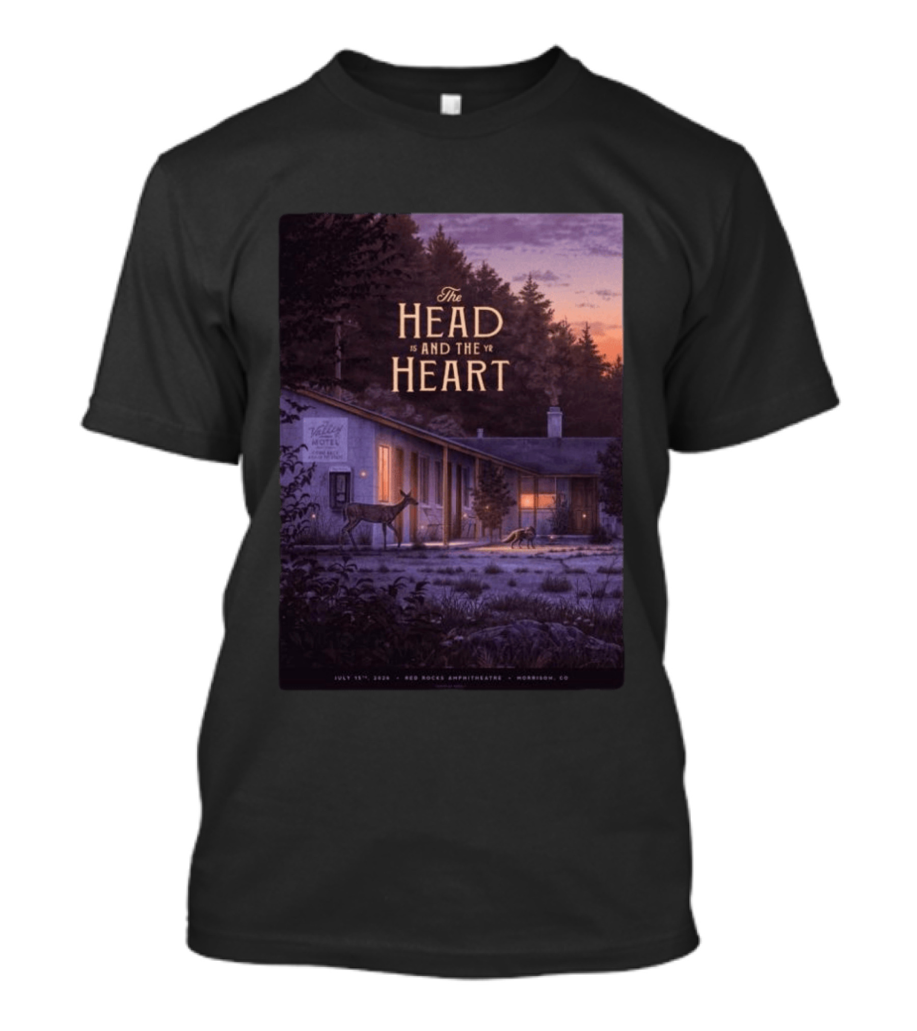 The Head And The Heart July 15 2026 Valley Motel Red Rocks Amphitheatre Morrison CO T-Shirt