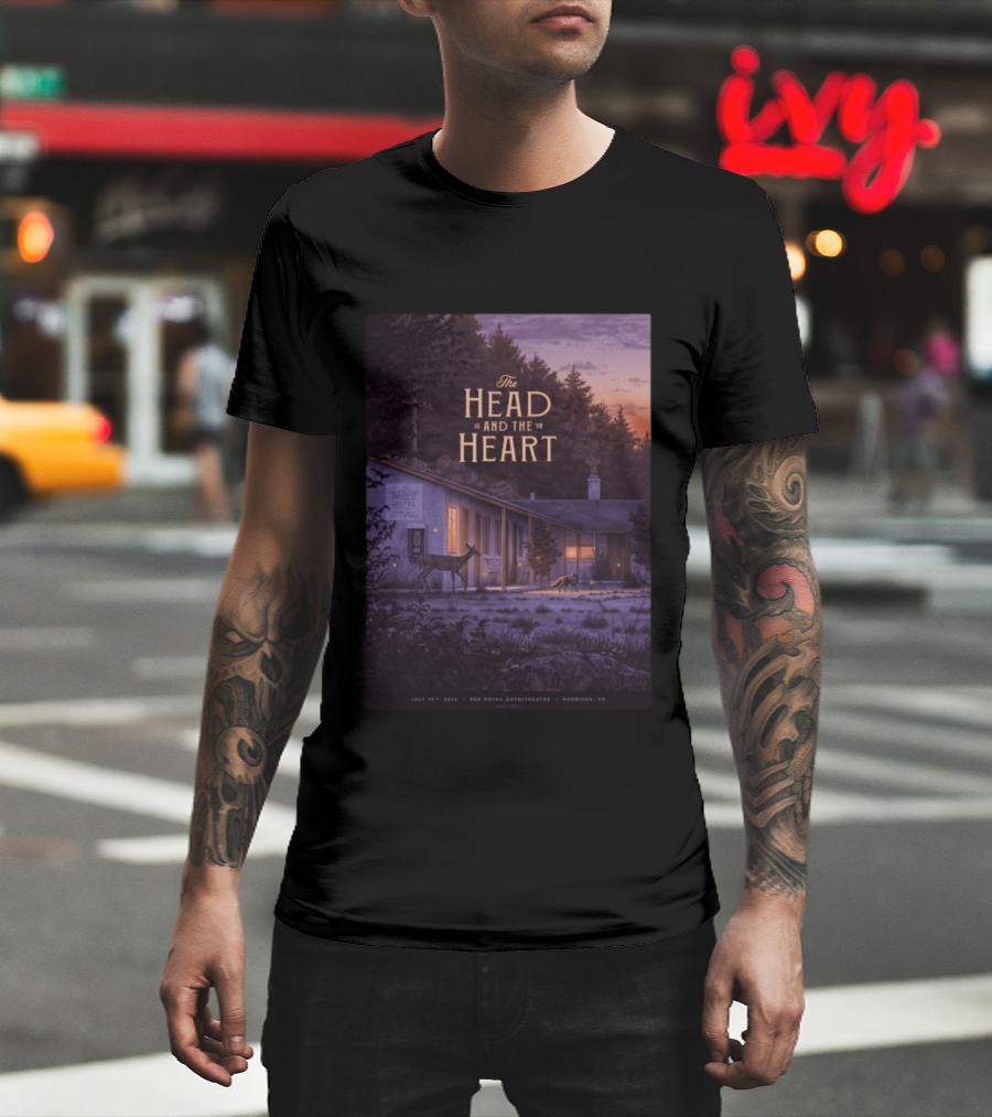 The Head And The Heart July 15 2026 Valley Motel Red Rocks Amphitheatre Morrison CO T-Shirt